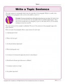Topic Sentences Worksheets | Writing Skills