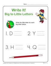 Write It! Big to Little | Printable Pre-K Word Activity