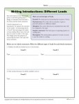 How to Write an Introduction: Different Leads Worksheet Activity