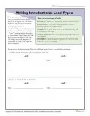 How to Write an Introduction: Lead Types Worksheet Activity