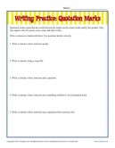 Writing Practice: Quotation Marks | Punctuation Worksheets