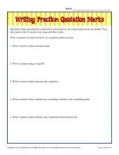 Writing Practice: Quotation Marks | Punctuation Worksheets