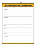Writing with Commonly Confused Words | Confused Words Worksheet