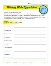 Writing With Hyperboles | Hyperbole Worksheets